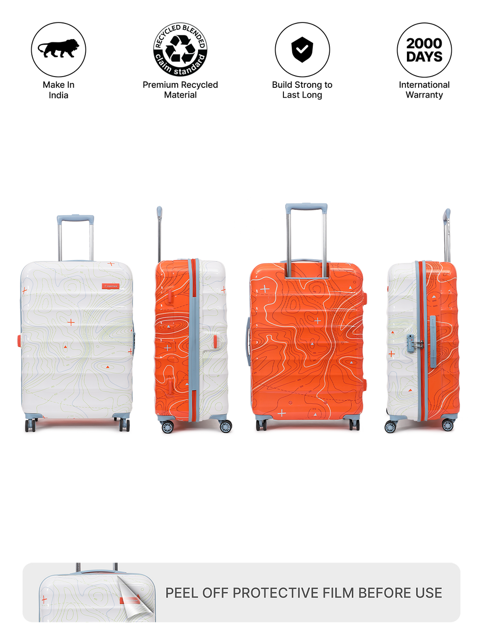 Hard Suitcase | Dual Tone Hard Shell Suitcase - uppercase