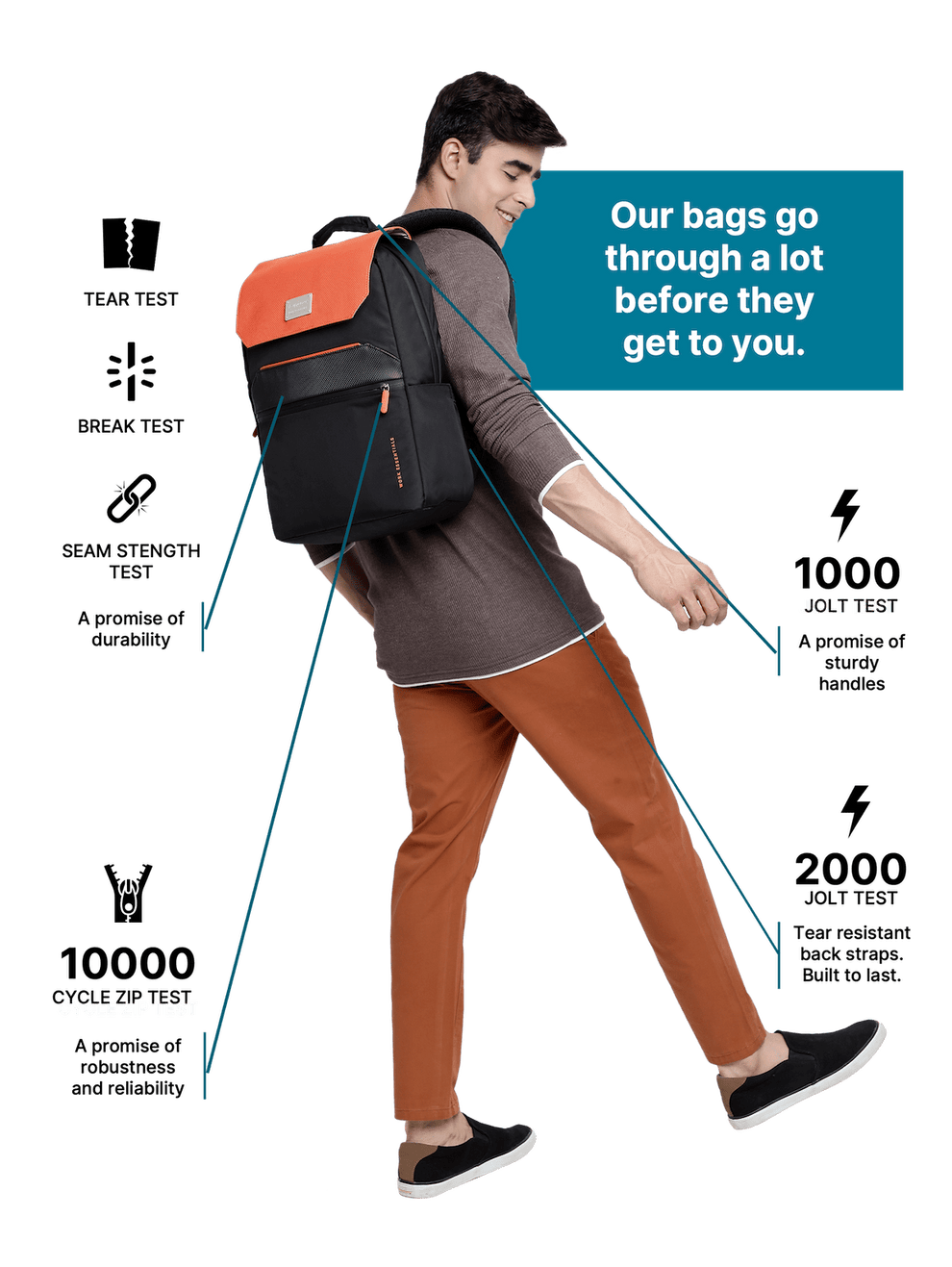 Buy Online: Matrix Professional Laptop Backpack (Orange)