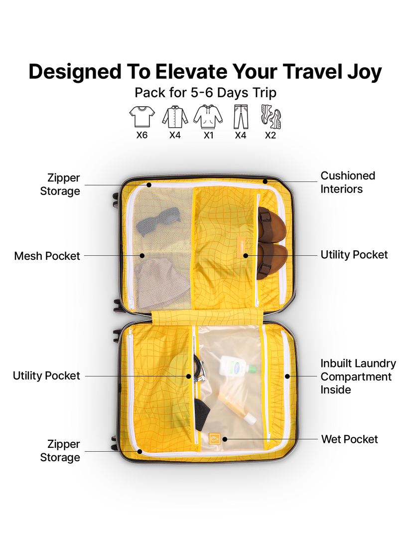 Shop Eco-friendly Bullet Black Medium Trolley Bag Online