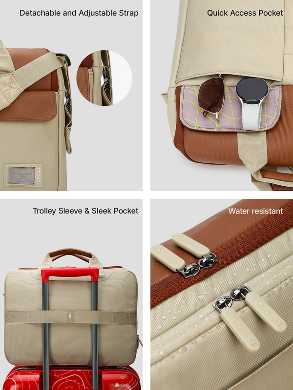 Shop Omega 03 Beige Messenger Bag Online | uppercase