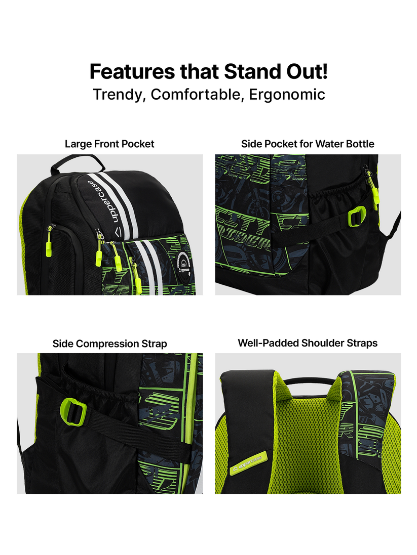 Campus 2024 Black Backpack for School