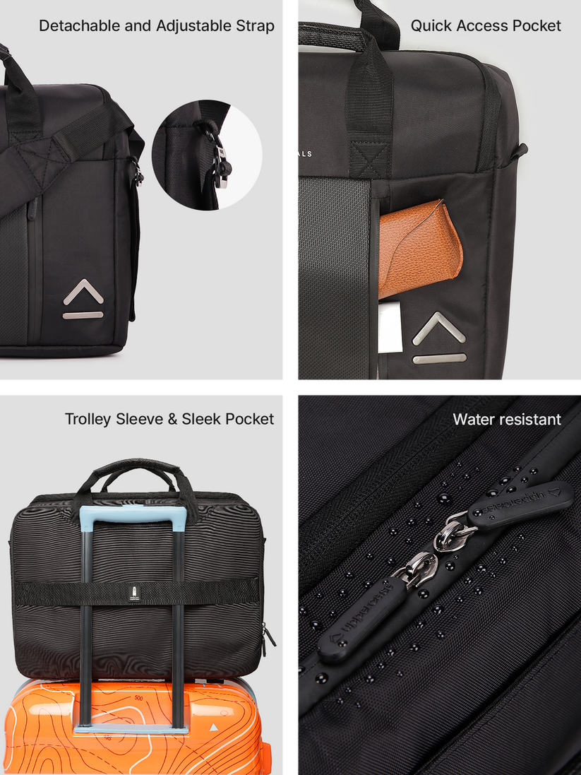 Buy NYFW-Ready uppercase Omega 02 Black Messenger Bag